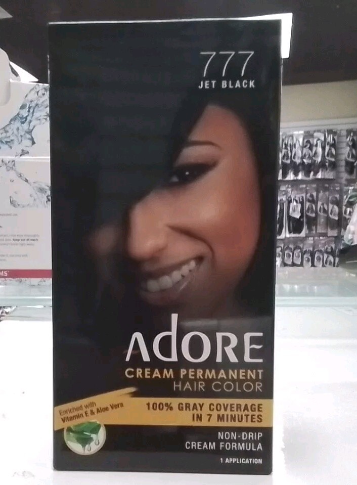 ADORE CREAM PERMANENT 777 HAIR COLOR 100 GRAY WITH VITAMIN E & ALOE ...
