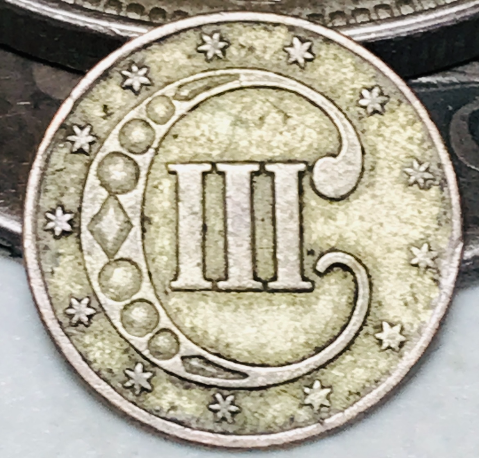 1852 Three Cent Silver Piece Trime 3c Type 1 Ungraded Choice US Coin ...