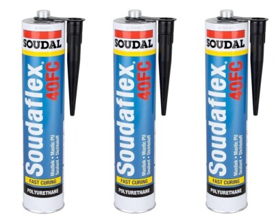 Soudal Soudaflex 40FC Fast Curing Construction Concrete Grey 310ml x 3 ...