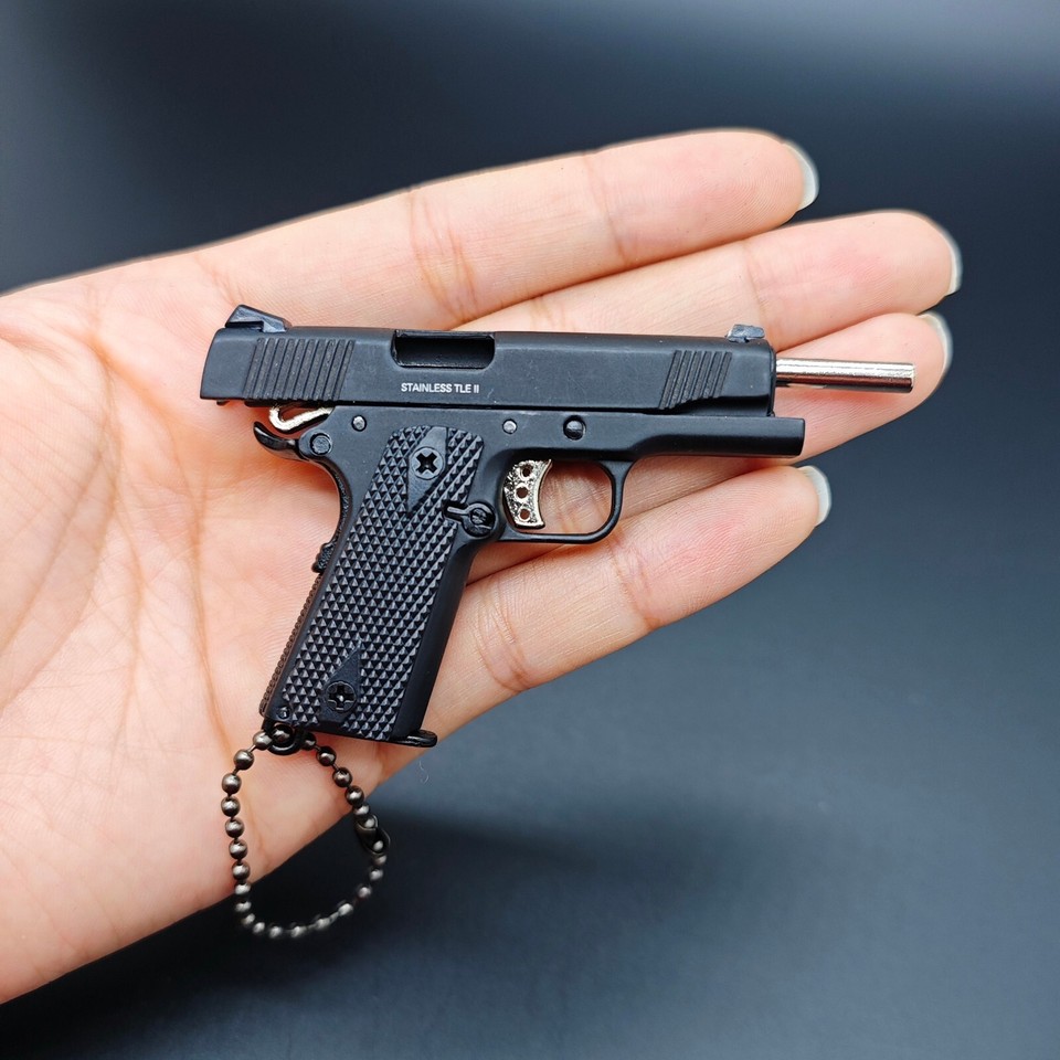NEW 1:3 Black Mini KIMBER 1911 Gun Pistol Toys Miniature Model Keychain ...