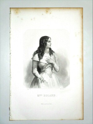 Gravure de J. M. PHILIPON Manon ROLAND 1754-1793 Paris Salonnière et ...