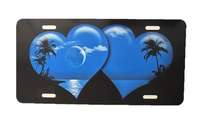 Blue Hearts And Palm Trees Vehicle Car Novelty License Plate | eBay