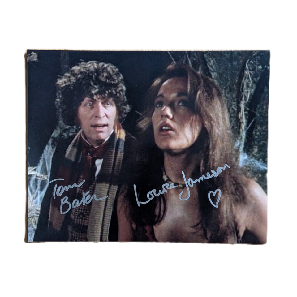 2 x Signed Photograph Cards - Tom Baker / Louise Jameson - No.1 | eBay UK