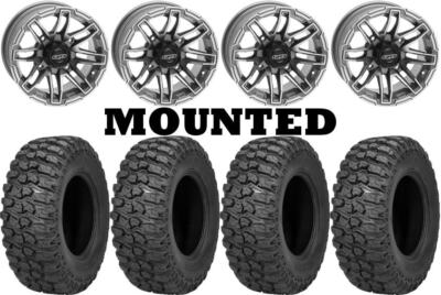 Kit 4 Sedona Trail Saw 2.0 Tires 28x10-14 on Quadboss Stryker Gray ...