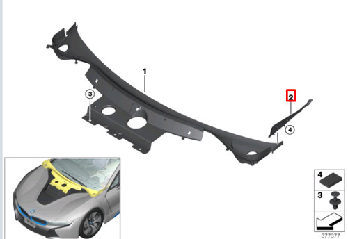 NEW BMW I8 I12 RIGHT APRON COVER TRIM 51717387574 ORIGINAL 51-71-7-387 ...