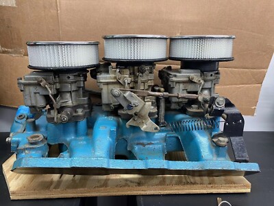 Tri-Power Pontiac (OEM) Intake with Carbs for 389/400/421 Pontiac big ...