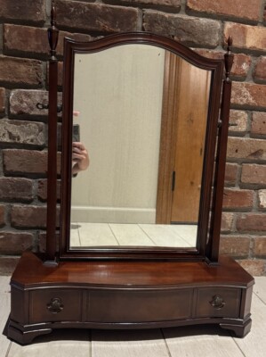 Antique MCM Henredon Mahogany Shaving/Dressing Table Top Dressing ...