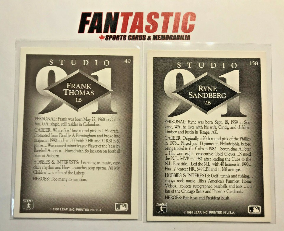 1991 Leaf Studio Baseball Card YOU PICK Finish Your Set! | eBay