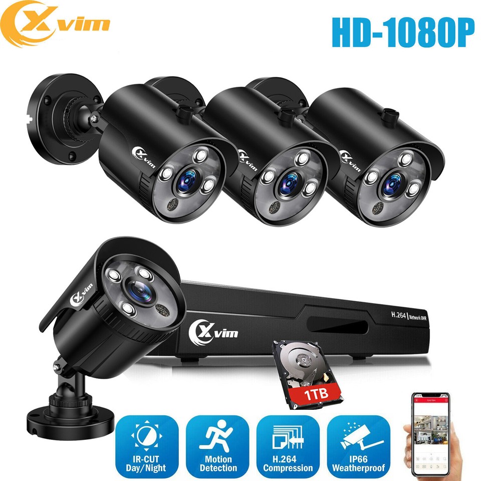 XVIM 1080P 4/8CH Outdoor Camera Security System CCTV Camera IR Night ...