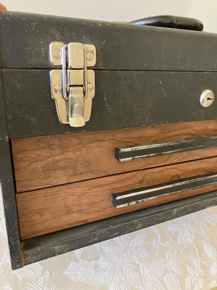 1970's Sears Craftsman Metal / Wood Grain 2 Drawer RALLY Racing Tool ...