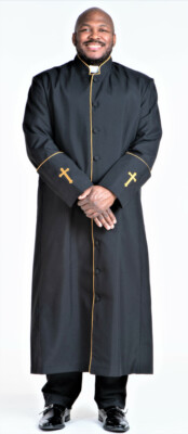 Men's Preacher Clergy Robe In Black Gold Men's Preacher Clergy Robe | eBay