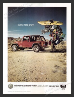 Jeep Wrangler Unlimited "Carry more stuff" 2000s Print Advertisement Ad ...