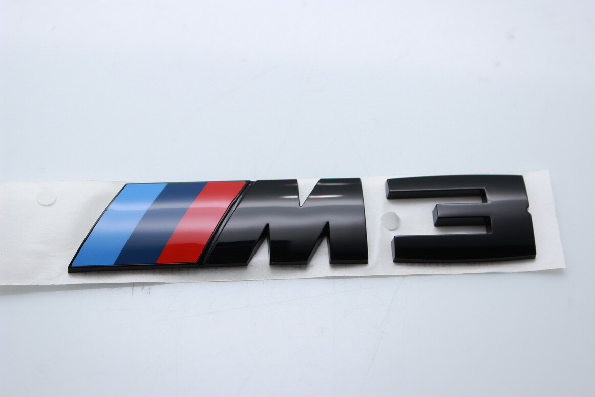 Black M3 Logo BMW Replacement 'M' Gloss Black Trunk Emblem Badge | E90