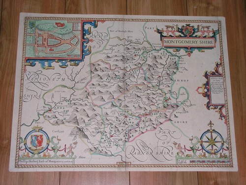 1676 ORIGINAL ANTIQUE MAP OF JOHN SPEED MONTGOMERYSHIRE / WALES | eBay