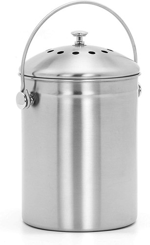 Stainless Steel Compost Bin for Kitchen Benchtop - Indoor Rust ...