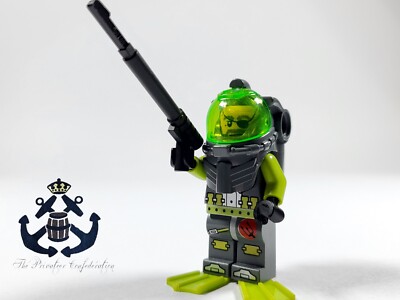 LEGO 2010 Atlantis Minifigure Diver Ace Speedman + Harpoon atl005 8057 ...