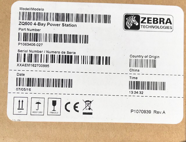 Zebra Zq500 4-bay Power Station P1063406-027 for Zq510 and Zq520 ...