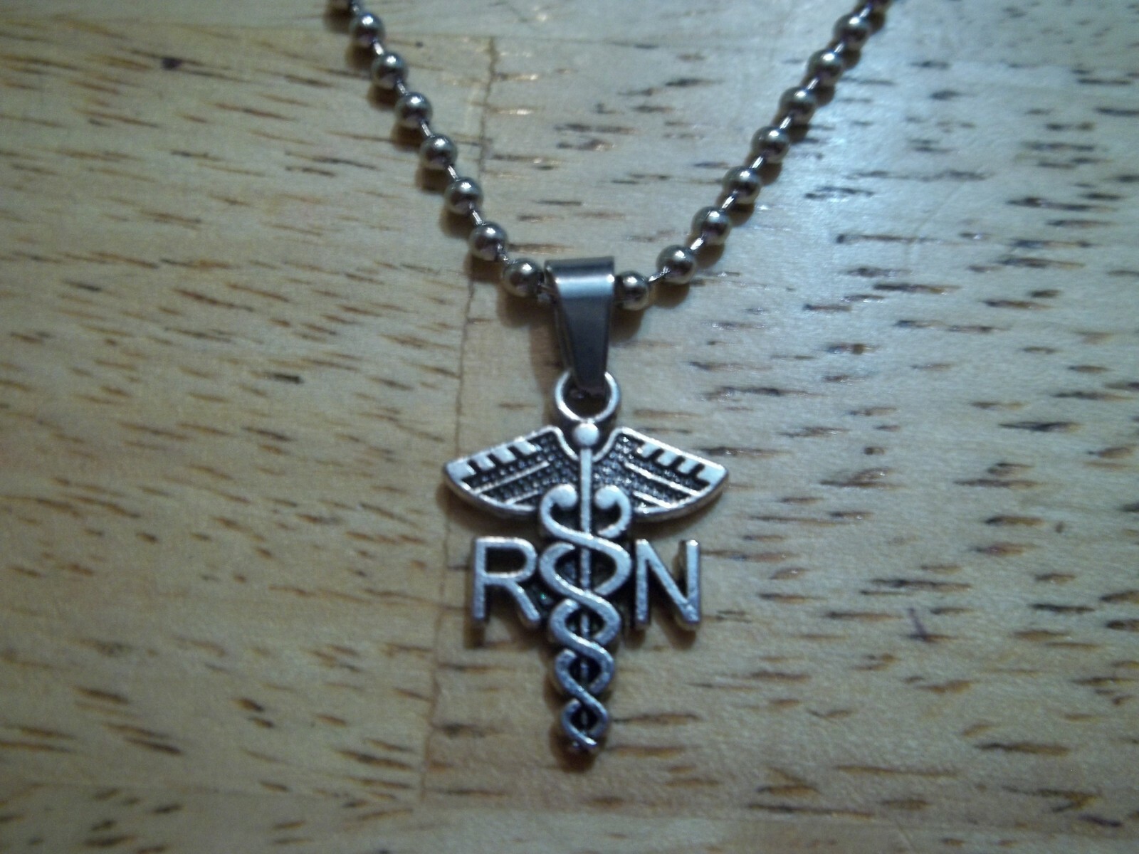 RN REGISTERED NURSE CADUCEUS Necklace Stainless Chain | eBay