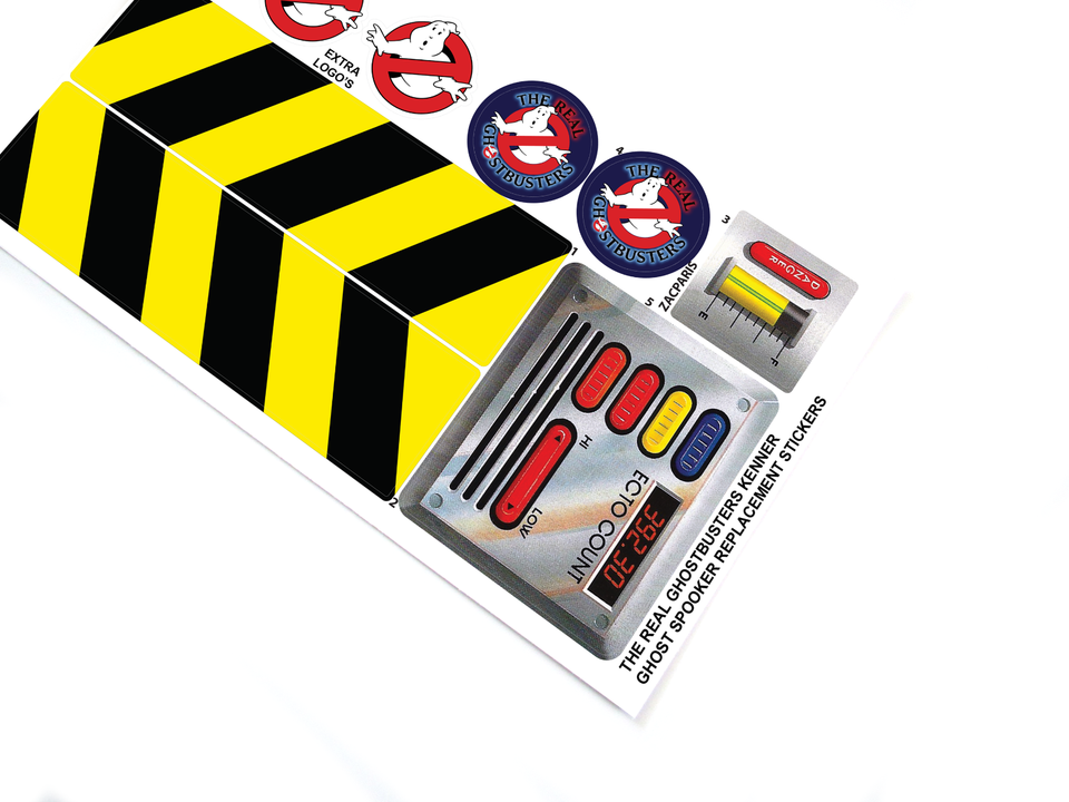 REPLACEMENT STICKERS for THE REAL GHOSTBUSTERS Kenner Ghost Spooker ...