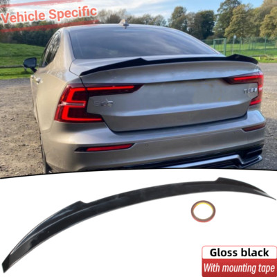 FOR VOLVO S60 2019-2024 GLOSS BLACK V STYLE HIGHKICK DUCKBILL TRUNK ...