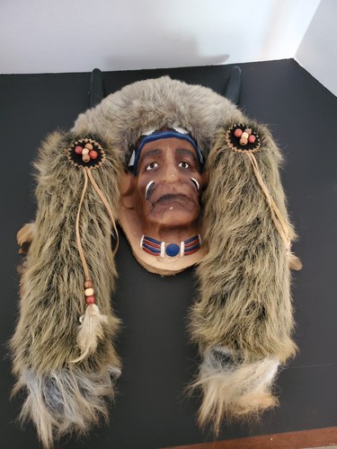 NATIVE AMERICAN SPIRIT MASK WALL HANGING * MOUNTED * REMARKABLE DETAIL ...
