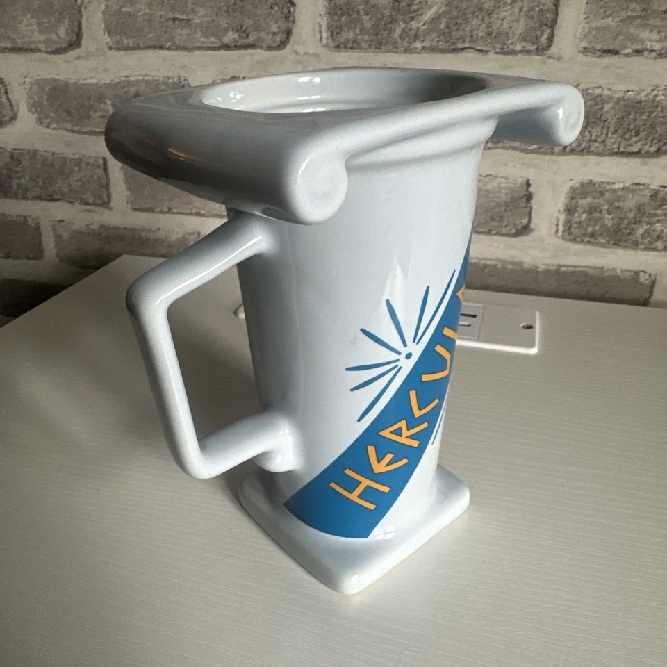 Disney Hercules Herculade Blue Pillar Column 14oz Travel Ceramic Mug NO ...