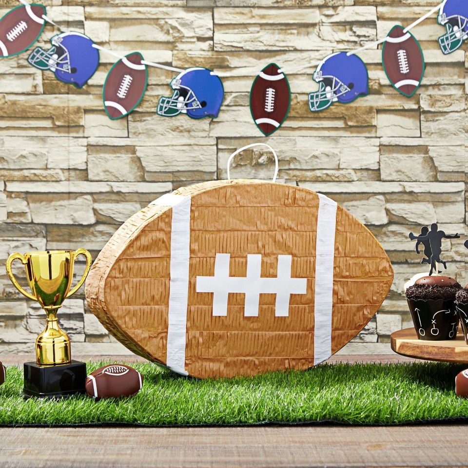 Small Football Pinata for Sports Birthday Party Decorations, 16.5x2 ...