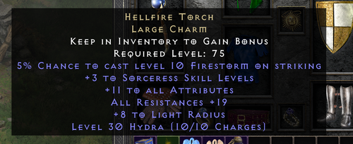 ⭐ Hellfire Torch Sorceress +3/11/19 ⭐- PC -Diablo 2 Resurrected D2R SC ...