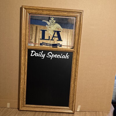 Vintage Bar Advertising Mirror Specials Chalkboard LA Beer Anheuser ...