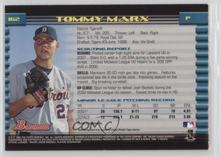 2002 Bowman - Gold #162 Tommy Marx (RC) for sale online | eBay