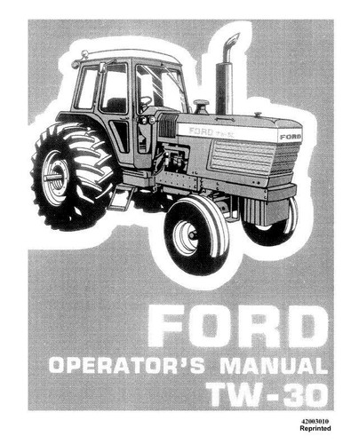 Ford TW-30 TW30 Tractor Operators Manual PDF/USB - 42003010 | eBay