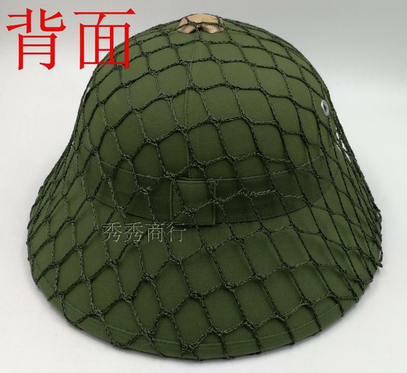 VIETNAM WAR ARMY HAT NVA VIETCONG VC PITH HELMET GREEN WITH NET BADGE ...