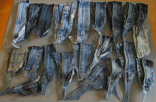 Denim Scrap Lot C of 21 Upcycled Jeans Metal Zippers for Arts and ...