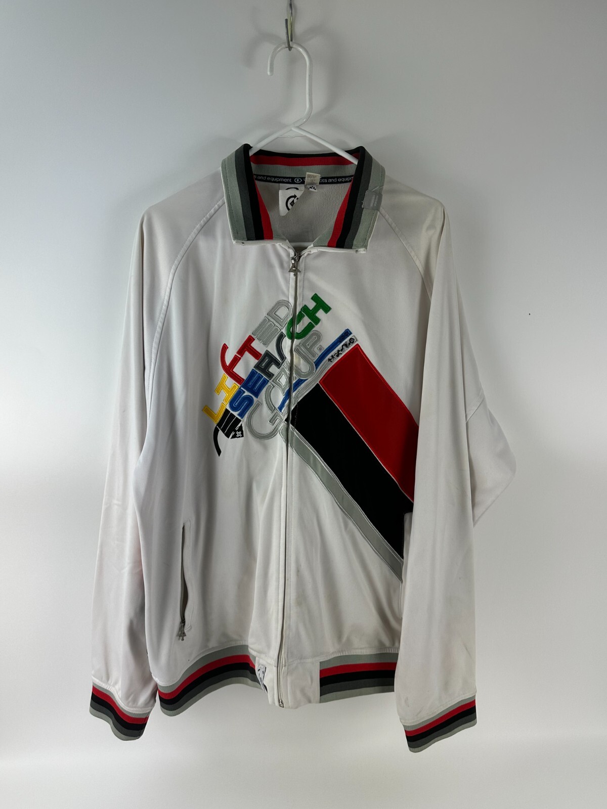 Y2K Roots LRG Mens White Full Zip Track Jacket Size XL - Gem