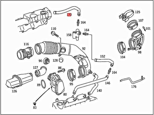 Genuine MERCEDES Part load crankcase ventilation Hose 1120180382 | eBay