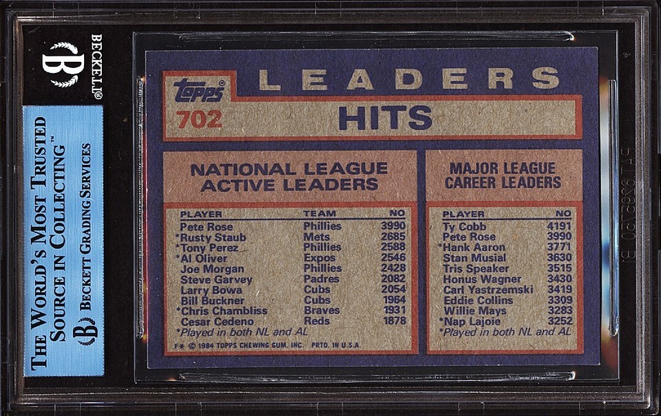 1984 Pete Rose Signed Topps #702 *RARE* GOLD SIGNATURE EDITION JSA BGS ...