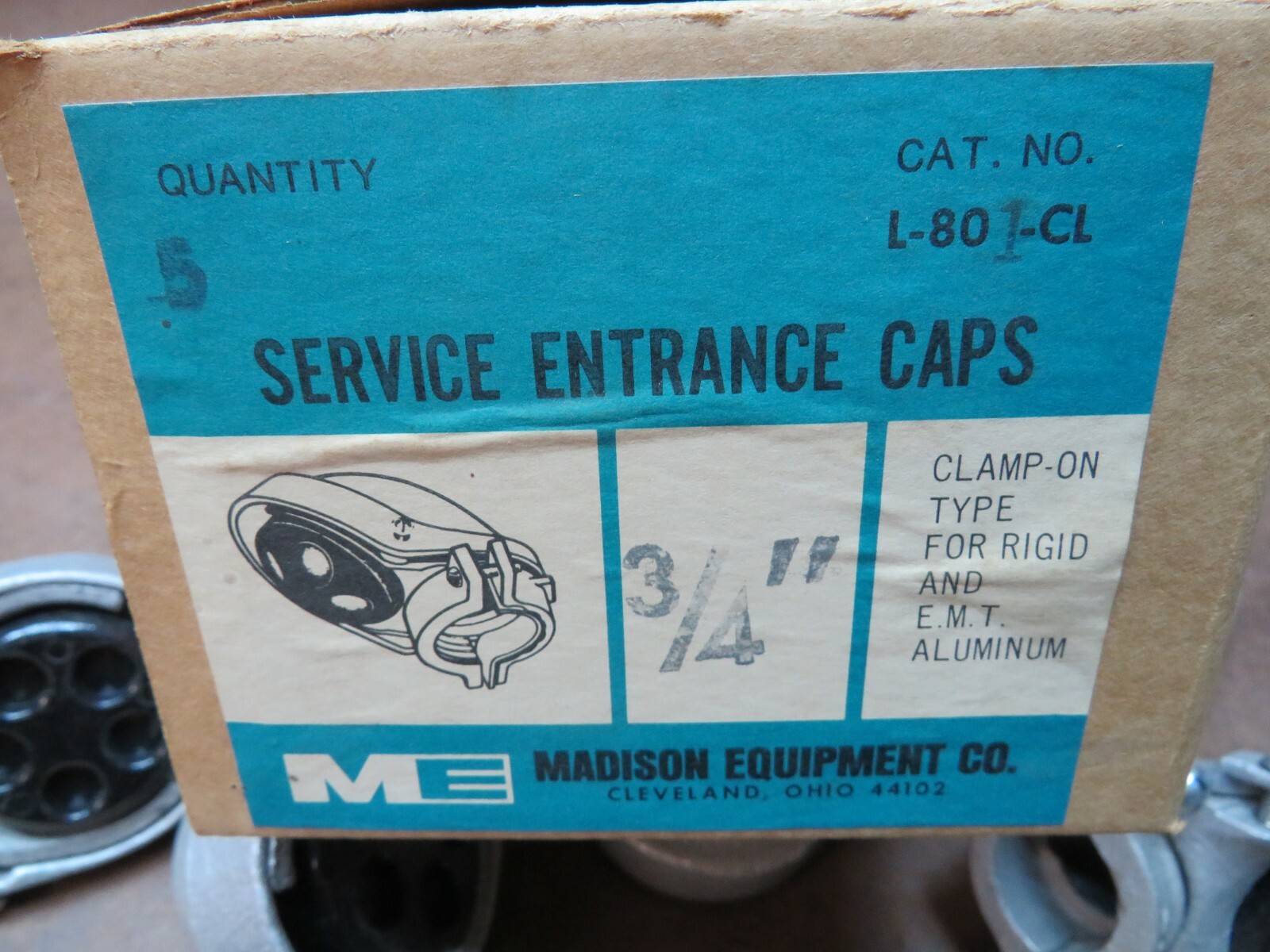 5 Madison Electrical Service Entrance Head Cap 3/4" EMT Aluminum Clamp ...
