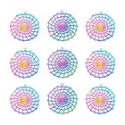 50pcs Colorful Vacuum Plating 201 Stainless Steel Filigree Pendants 23 ...