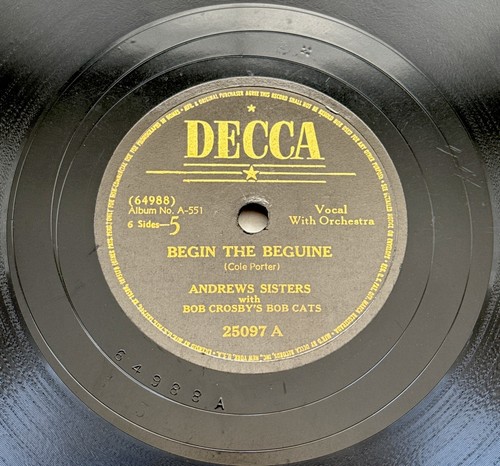 Andrews Sisters - Begin The Beguine / Ti-Pi-Tin - 78 RPM Decca 25097 | eBay