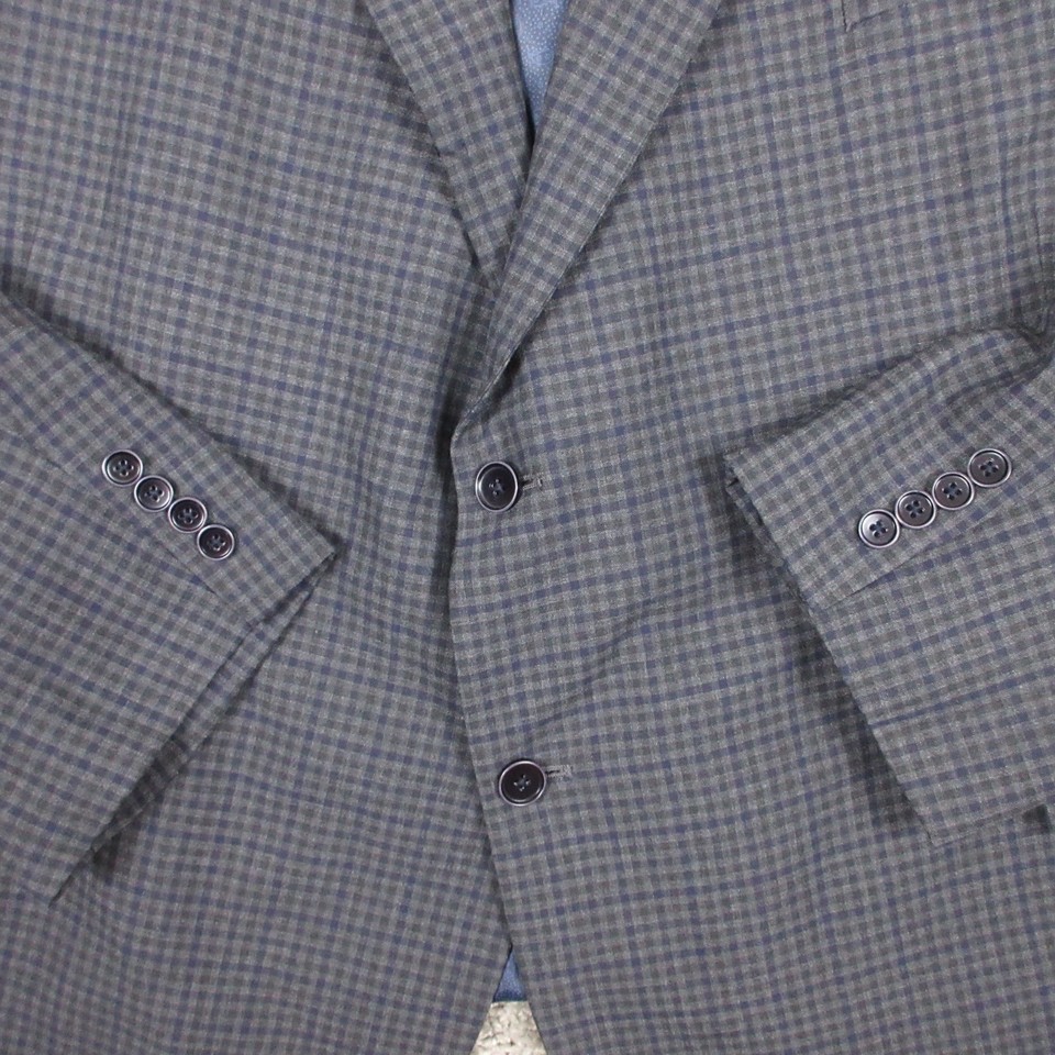 Oak Hill Jacket Mens 5XL 62/64 R Gray Check Wool Blazer DXL Business ...