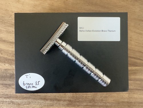 Alpha Shaving Works - Outlaw Evolution Titanium Safety Razor - Bravo 85 ...