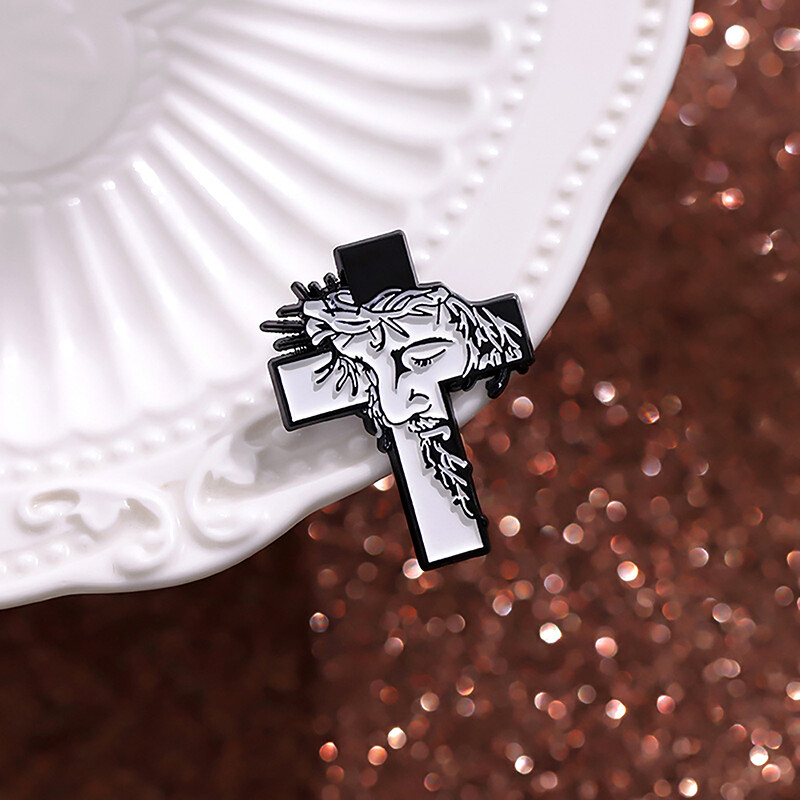 Cross Enamel Pins Custom Christian Religion Belief Immortal Brooches ...