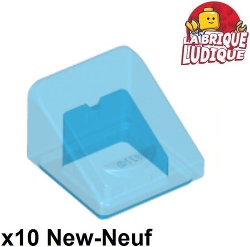 Lego 10X Slope Brick Roof 30° 1X1 X2/3 Trans Dark Blue 54200 | eBay