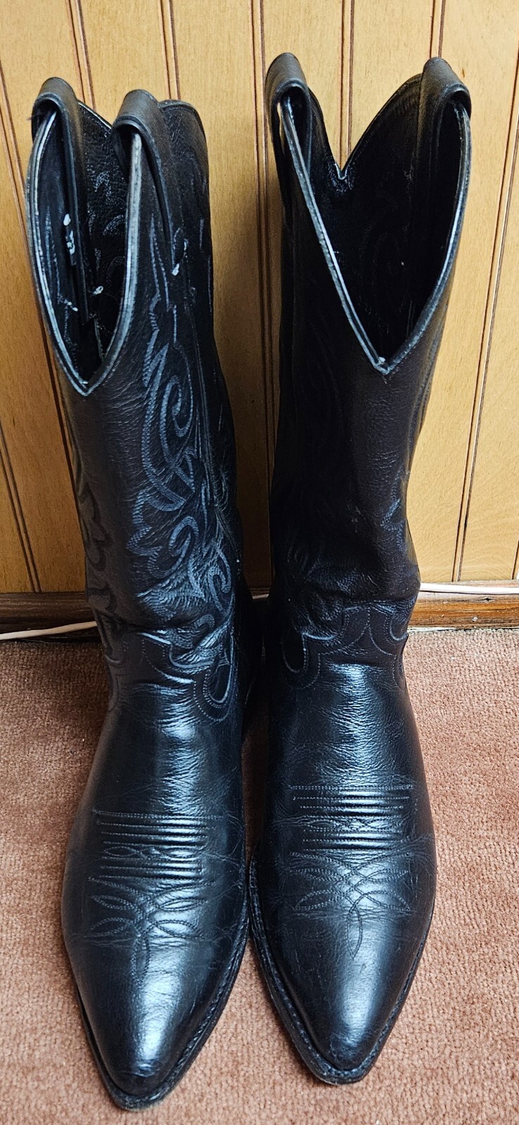 Tony Lama Black / Corona Cowboy Boots 10.5 Men's | eBay