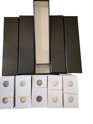 500 2x2 Nickel Premium Cardboard Coin Holder Flip 5 2x2x9 Black Storage ...