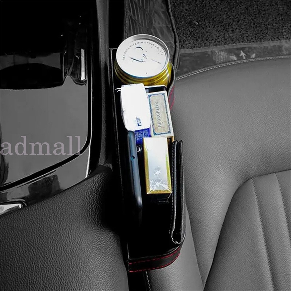 2PCS Car Seat Storage Box&Console Side Pocket Coin Phone Organizer Cup ...