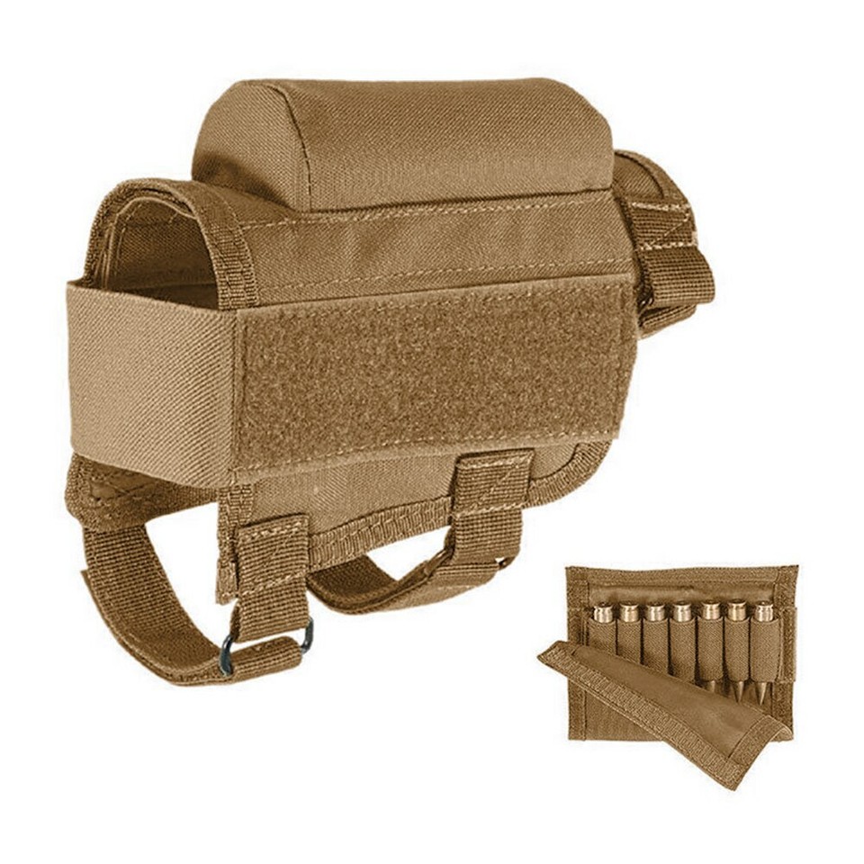 7Round Removable Butt Stock Rifle Cheek Rest Pouch Ammo Bullet Storage ...