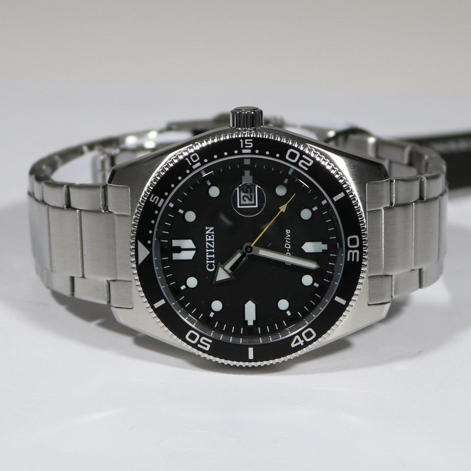 Citizen Eco-Drive Sports Black Dial Stainless Steel Men's Watch AW1760 ...