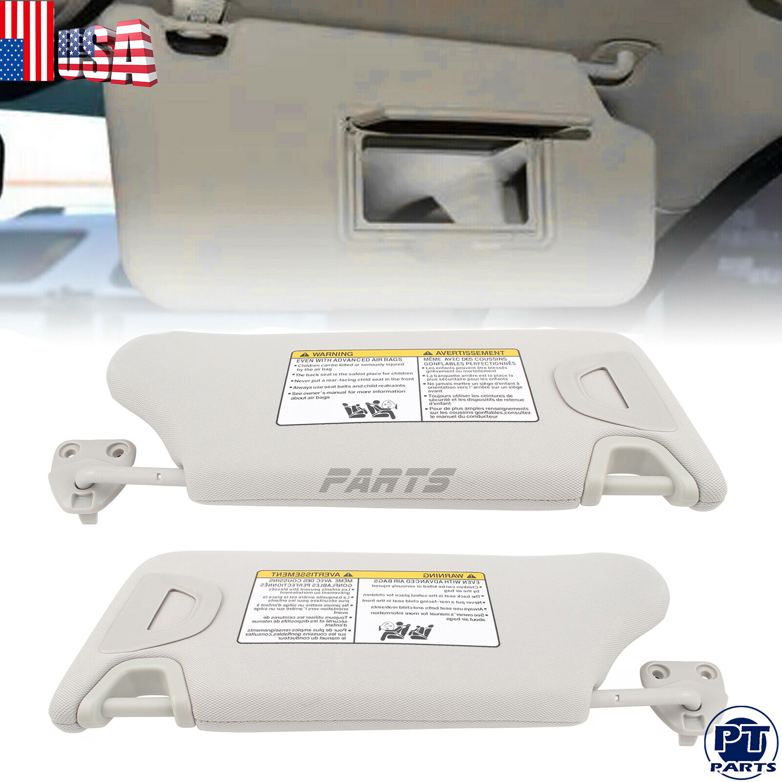 Left & Right Tan Sun Visor For Nissan Altima 2013-18 96401-3TA2A ...