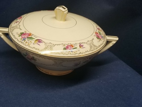 Vintage Edwin Knowles China Hostess CasseroleWith Lid Pink Floral ...